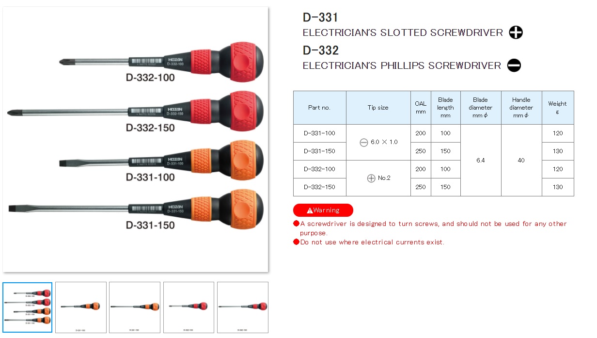 Ichiban Precision Sdn Bhd - Hozan - Hozan Electrician's Slotted, Screwdrivers / Electrician's ...